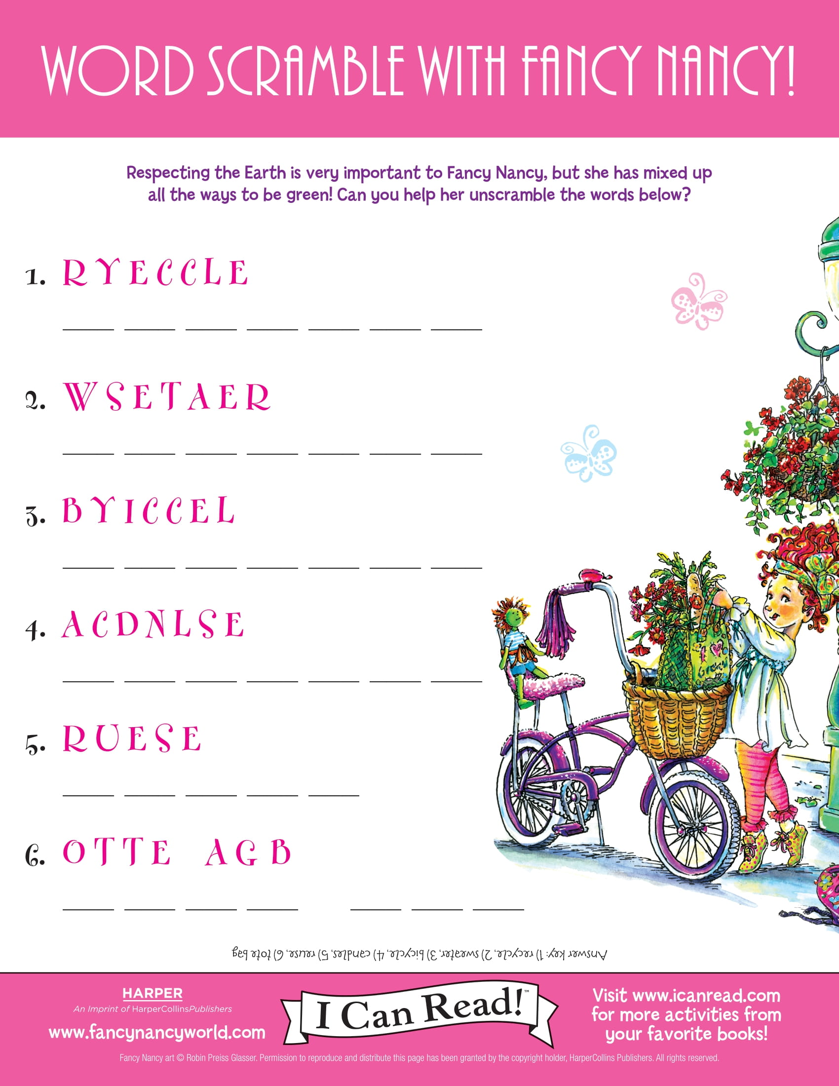 Word Scramble with Fancy Nancy – icanread